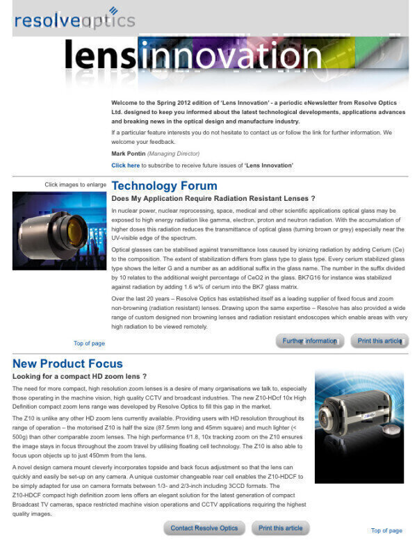 Newsletter Discusses Advances in Lens Innovation Envirotech Online